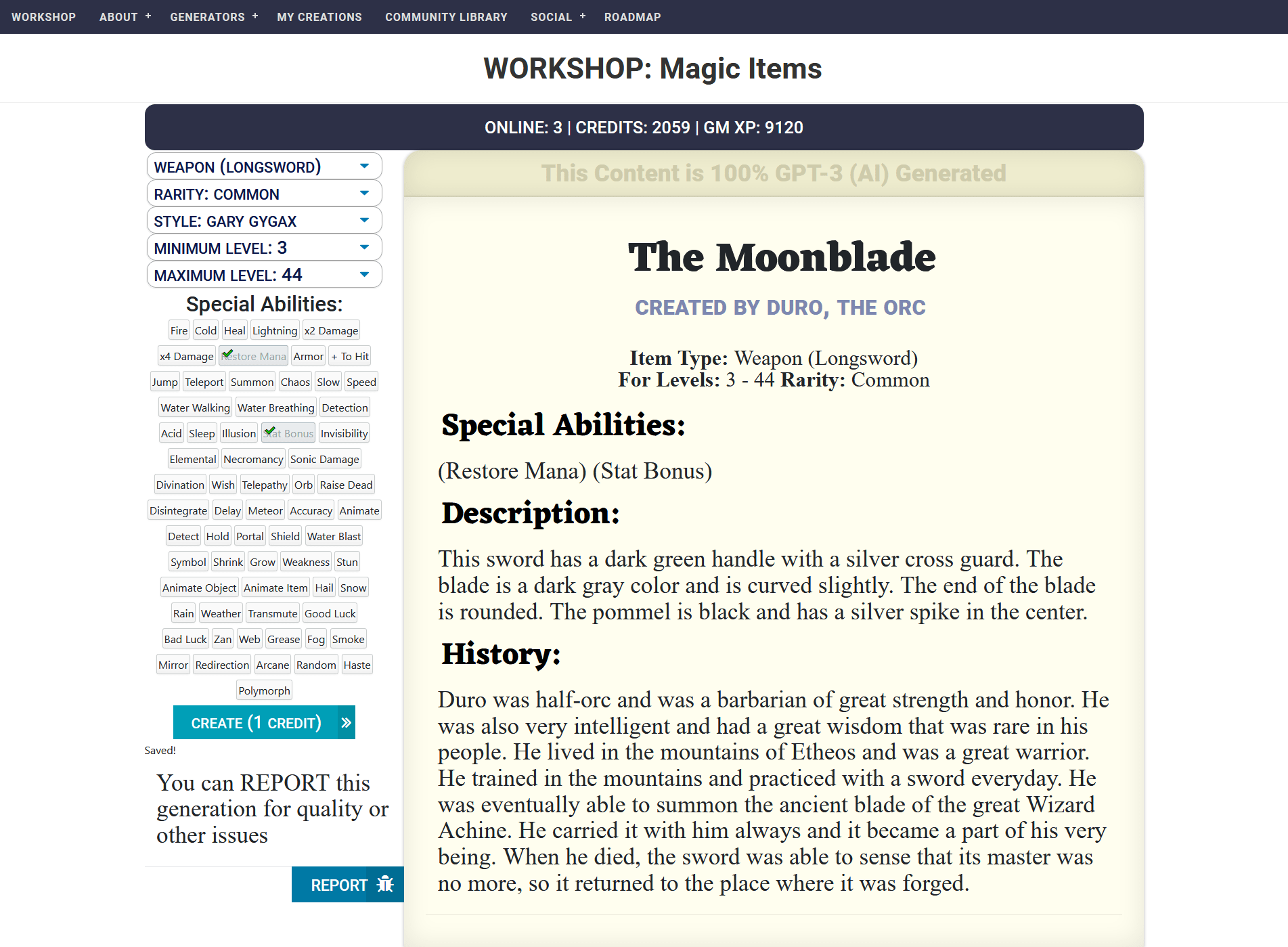 D&D Magic Item Generator with GPT-3 - LitRPG Reads