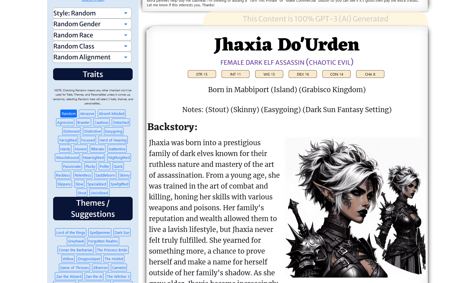 New DnD Character Creator with DALLE3 and ChatGPT - LitRPG Reads