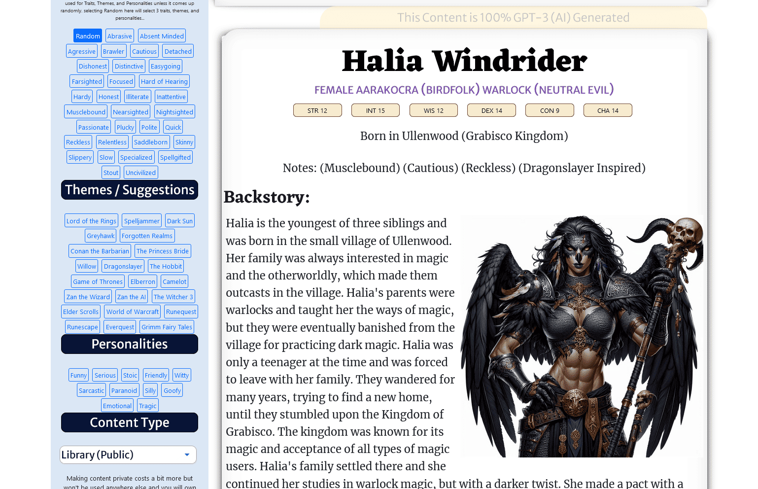 New DnD Character Creator with DALLE3 and ChatGPT - LitRPG Reads